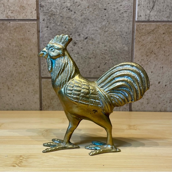 Vintage | Art | Vintage Brass Rooster Figurine | Poshmark
